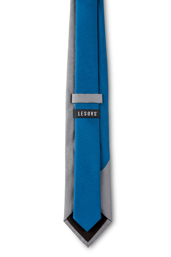 Swoop Tie in Blue & Gray - LESOVS