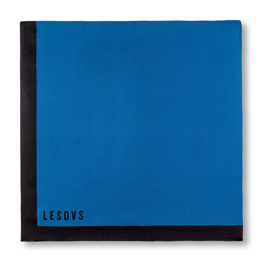 Edge Pocket Square in Blue & Black - LESOVS